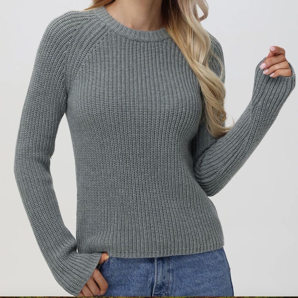 525 America Jane: 100% Cotton Shaker Stitch Raglan Sl… - Gem